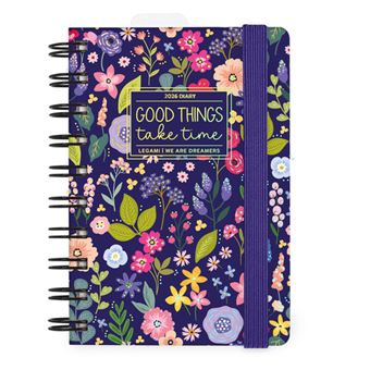 Agenda Diária 12 Meses 2026 Legami Espiral Pequena Flores: Good Things ...
