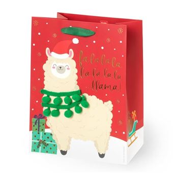 Saco de Natal Legami Médio - Llama - Bolsa - papel e saco para presente ...