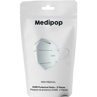 Máscara Proteção Medipop KN95 - 2 uni - Branco - Acessórios Foto ...