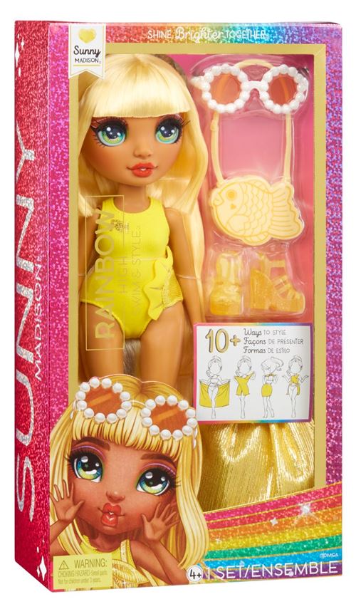 Boneca Rainbow High Swim & Style Fashion Doll: Sunny | Yellow - MGA ...