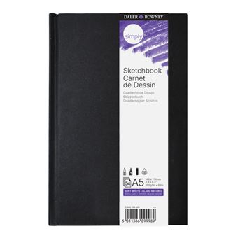 Caderno de Desenho Liso Daler Simply A5 Preto - Outros Cadernos Folhas ...
