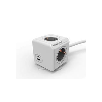 Tomada Allocacoc Power Cube USB- C - Branca / Cinzenta - Cabo/Adaptador ...