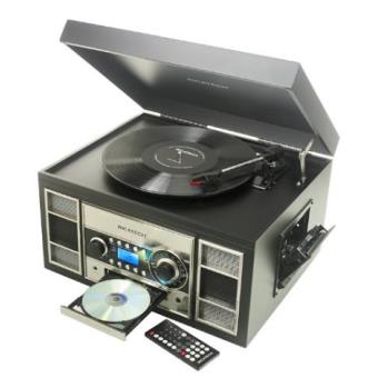 TURNTABLE - Gira-Discos Ricatech RMC400 Record Player Black ...