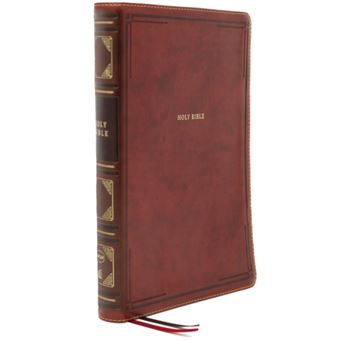 NKJV Thinline Bible Large Print Leathersoft Brown Red Letter Comfort Print Holy Bible New King ...