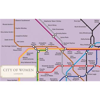 City of Women London Tube Wall Map A2 16.5 x 23.4 Inches by Emma Watson ...
