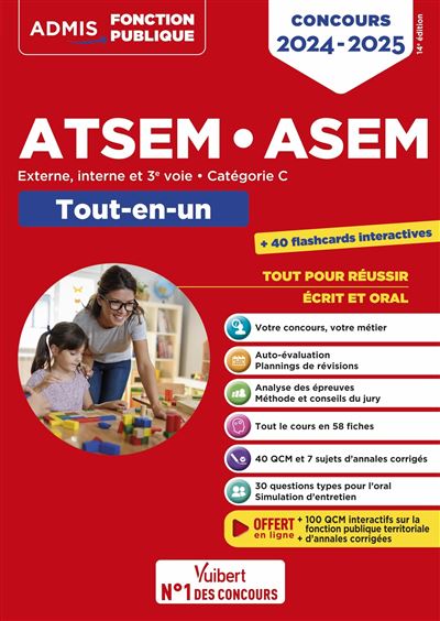 Concours ATSEM et ASEM - Catégorie C - Tout-en-un Agent (territorial) spécialisé des écoles ...