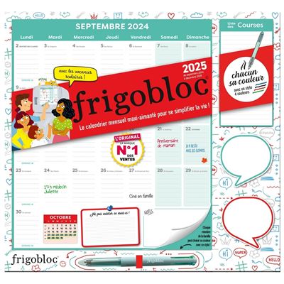 Frigobloc Mensuel 2025 à chacun sa couleur (de sept. 2024 à décembre 2025) - Collectif - Achat ...