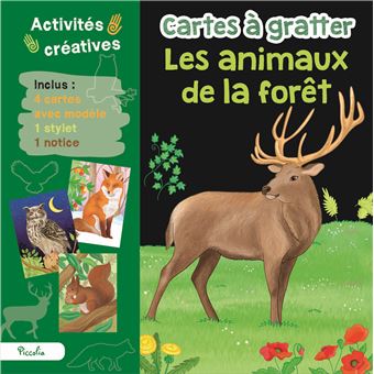 Les animaux de la forêt - Cartes à gratter 4 cartes + 1 stylet - Laura ...