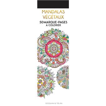 Marque-pages Mandalas végétaux Marque-pages à colorier - broché ...