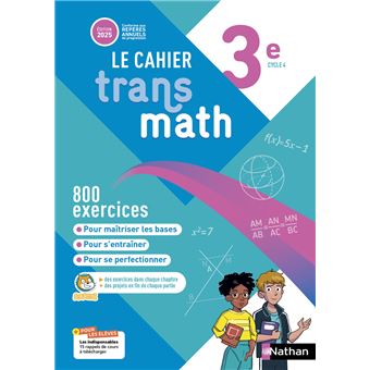 Transmath Mathématiques 3e - Cahier élève - 2025 - broché - Joël ...