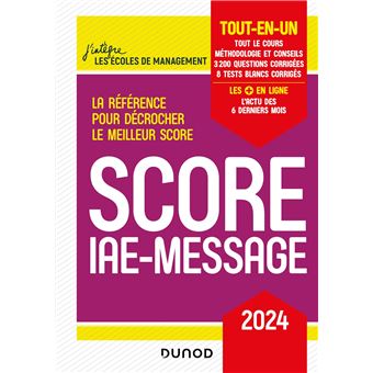 Score IAE-Message - 2024 Tout-en-un 2024 - broché - Marie-Virginie Speller, Benoît Priet, Marie ...