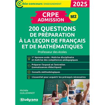 CRPE – Admission – 200 questions de préparation à la leçon de français ...