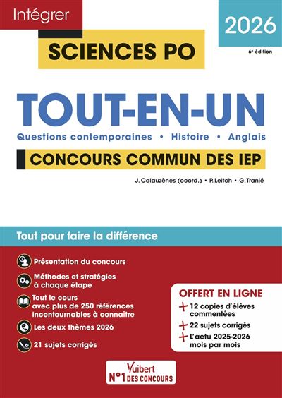 Sciences Po - Concours commun des IEP 2026 - Tout-en-un Questions ...