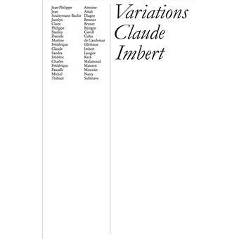 Variations Claude Imbert - broché - Claire Brunet, Frédérique Ildefonse ...