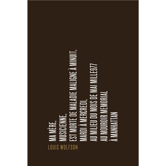 Ma mère, musicienne, est morte de maladie maligne - broché - Louis ...
