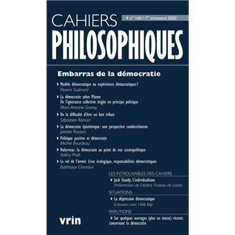 Les embarras de la démocratie 1er trimestre 2020 Tome 160 - broché ...