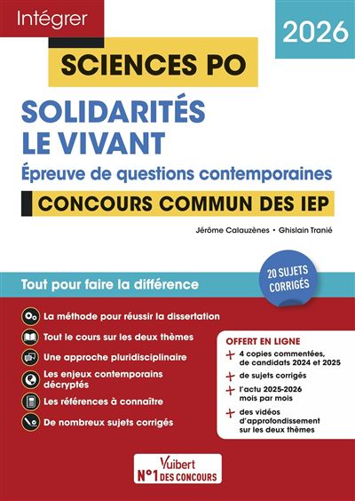 Sciences Po - Questions contemporaines - Solidarités + Le vivant ...