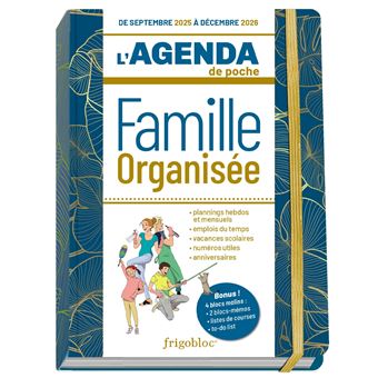 L'agenda de poche 2026 de la famille organisée - bleu (de sept. 2025 à déc. 2026) - relié ...