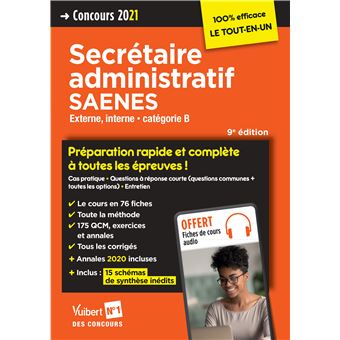 Concours Secrétaire administratif et SAENES - Catégorie B - Préparation rapide et complète à ...