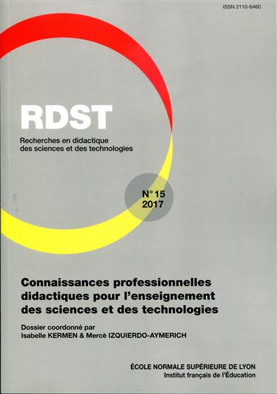 Rdst, n 15/2017. connaissances professionnelles didactiques pour l'en ...