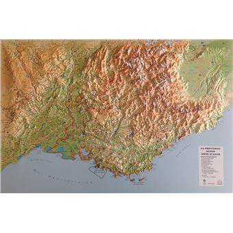 Carte en relief région paca Echelle 1 : 700 000 - 3DMAP - Achat Livre ...