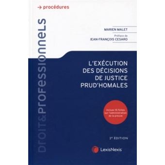 L execution des decisions de justice prud homale Inclues 10 fiches sur l'administration de la ...