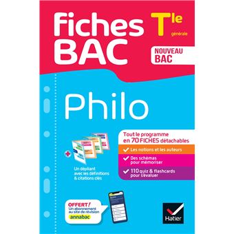 Fiches bac Philo Tle - Bac 2024 Tout le programme en fiches de révision ...