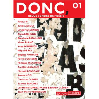 DONC, revue sonore de poèsie n°01 Tome 01 - Texte lu (CD) - Collectif ...