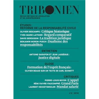 Tribonien Revue critique de législation et de jurisprudence - 2-2018 ...
