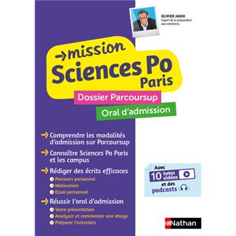Mission Sciences Po Paris - Dossier Parcoursup Oral d'admission - broché - Olivier Jaoui - Achat ...