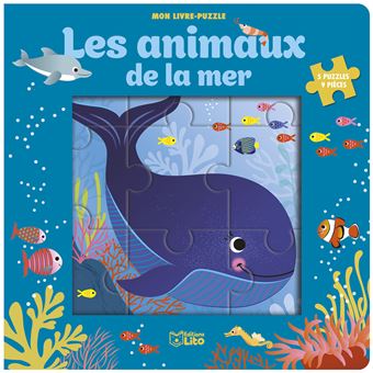 Livre puzzle 9p animaux mer Livre avec 5 puzzles, 9 pièces - cartonné ...