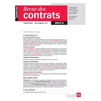 Revue des contrats n 3 - 2017 Année 2017 Tome 3 - broché - Collectif ...