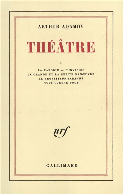 Théâtre Théâtre Tome 1 Tome 1 - Arthur Adamov - Achat Livre | fnac