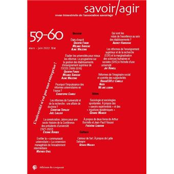 Revue Savoir/Agir n° 59-60 L’université n’est pas une entreprise ...