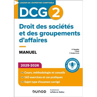 DCG 2 Droit des sociétés et des groupements d'affaires - Manuel 2025 ...