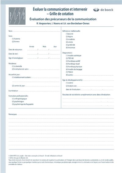 Évaluer la communication et intervenir : formulaire d'évaluation Pack ...