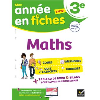 Maths 3e (fiches de révision & exercices) Tout le programme de 3e en ...