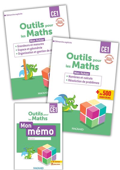 Outils pour les Maths CE1 par domaine (2025) - 2 fichiers (Nombre et ...