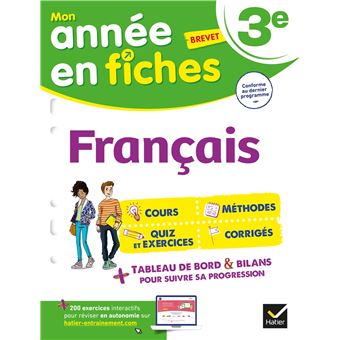 Français 3e (fiches de révision & exercices) Tout le programme de 3e en ...