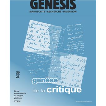 Genesis 56. Genèse de la critique Manuscrit, recherche, invention ...