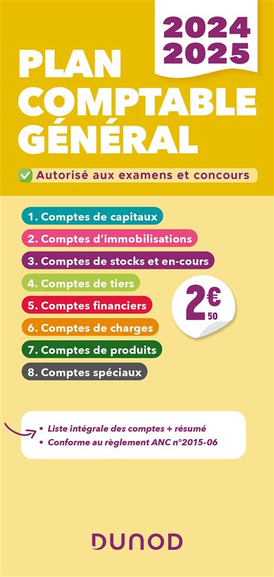 Plan comptable général - PCG - 2024-2025 Liste intégrale des comptes ...