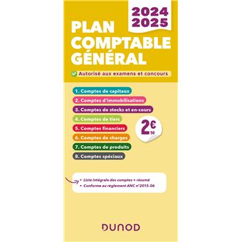 Plan comptable général - PCG - 2024-2025 Liste intégrale des comptes ...