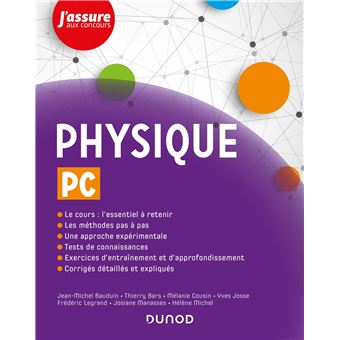 Physique PC - broché - Jean-Michel Bauduin, Thierry Bars, Mélanie Cousin - Achat Livre | fnac