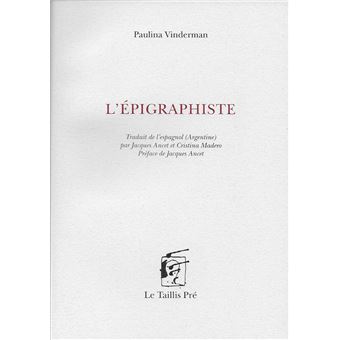 L'épigraphiste - broché - Pauline Vinderman - Achat Livre | fnac