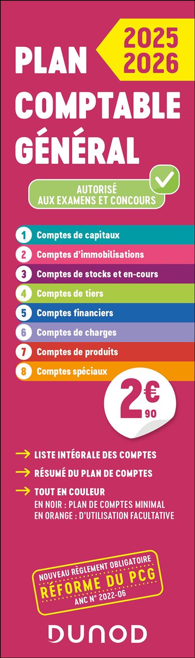 Plan comptable général - PCG - 2025-2026 Liste intégrale des comptes ...