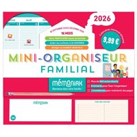 Avis sur Mini-organiseur familial Mémoniak 2026, calendrier mensuel ...