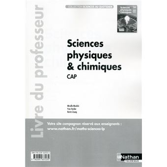 Sciences physiques et chimiques CAP Sciences au quotidien Livre du professeur Livre du ...