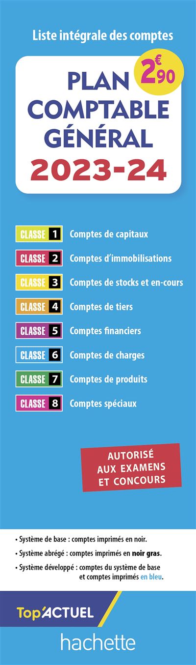Plan comptable 2023 - 2024 (autorisé aux examens et concours) - broché ...