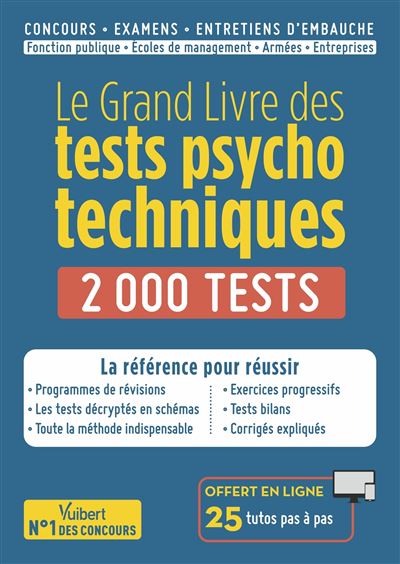 Le Grand Livre des tests psychotechniques - 2000 tests - 25 tutos ...
