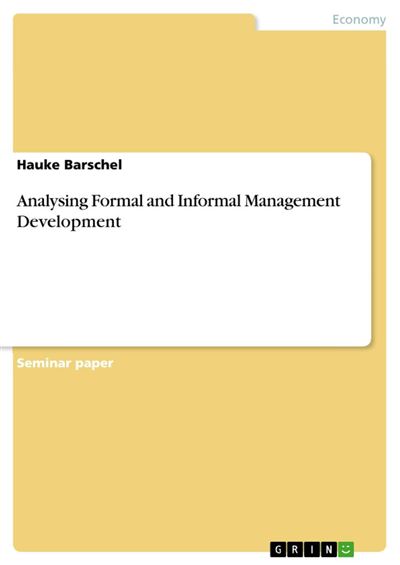 Analysing Formal and Informal Management Development - ebook (ePub ...